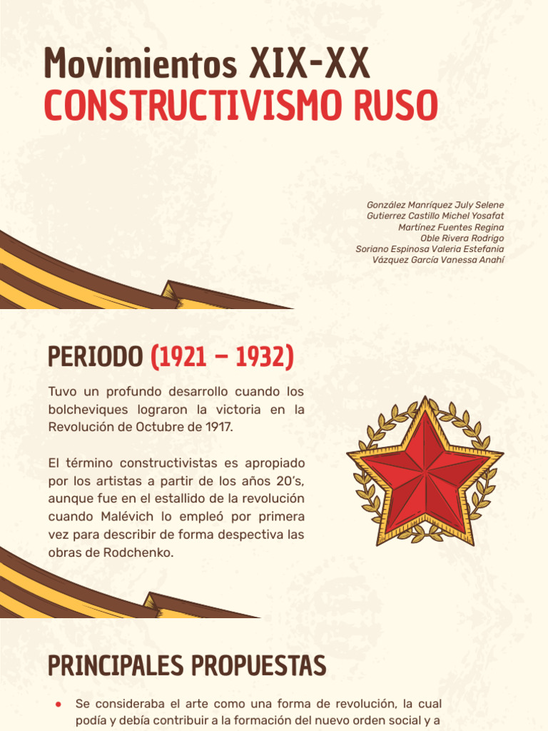 Movimientos XIX-XX CONSTRUCTIVISMO RUSO | PDF | Arte europeo | Estilo