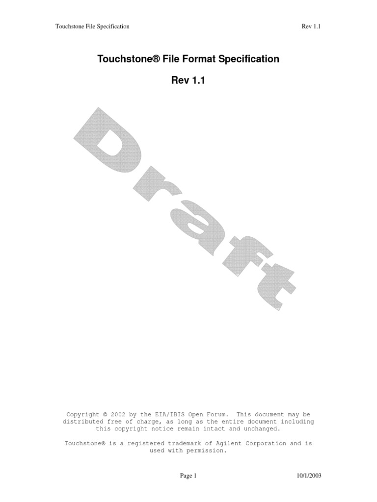 Touchstone File Format Specification Revision 1.1 Draft | Download Free PDF | Hertz | Computing