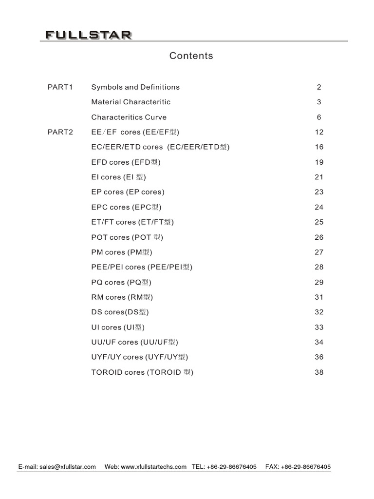 Ferrite Core MN-ZN Catalogue | PDF