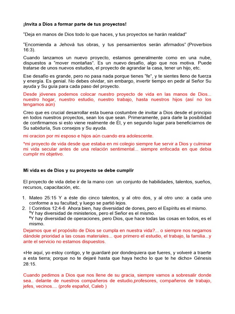 Invita a Dios a Tus Proyectos | PDF | Dios