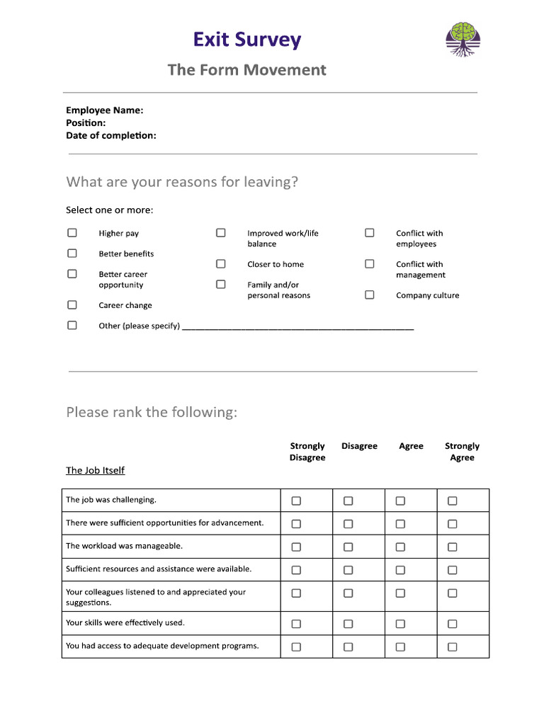 Exit Survey 1.2 | PDF
