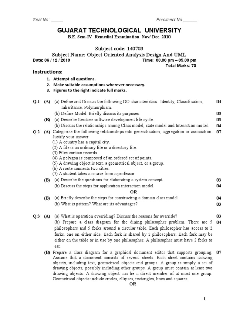 Object Oriented Analysis Design And Uml Pdf Object Oriented Programming Use Case 
