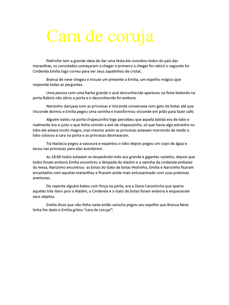 Cara de Coruja | PDF