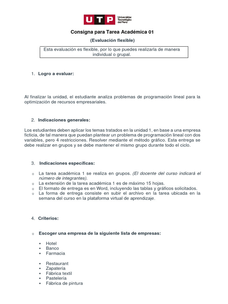 Consigna TA1 | PDF | Programación lineal