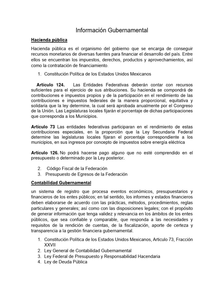 Información Gubernamental | PDF | Presupuesto | Gobierno