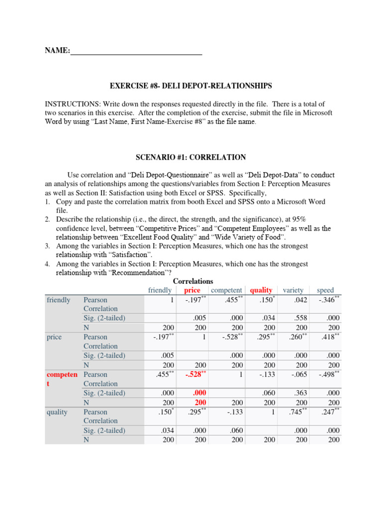 Deli Depot Relationship Analysis | PDF | Regression Analysis | Linear ...