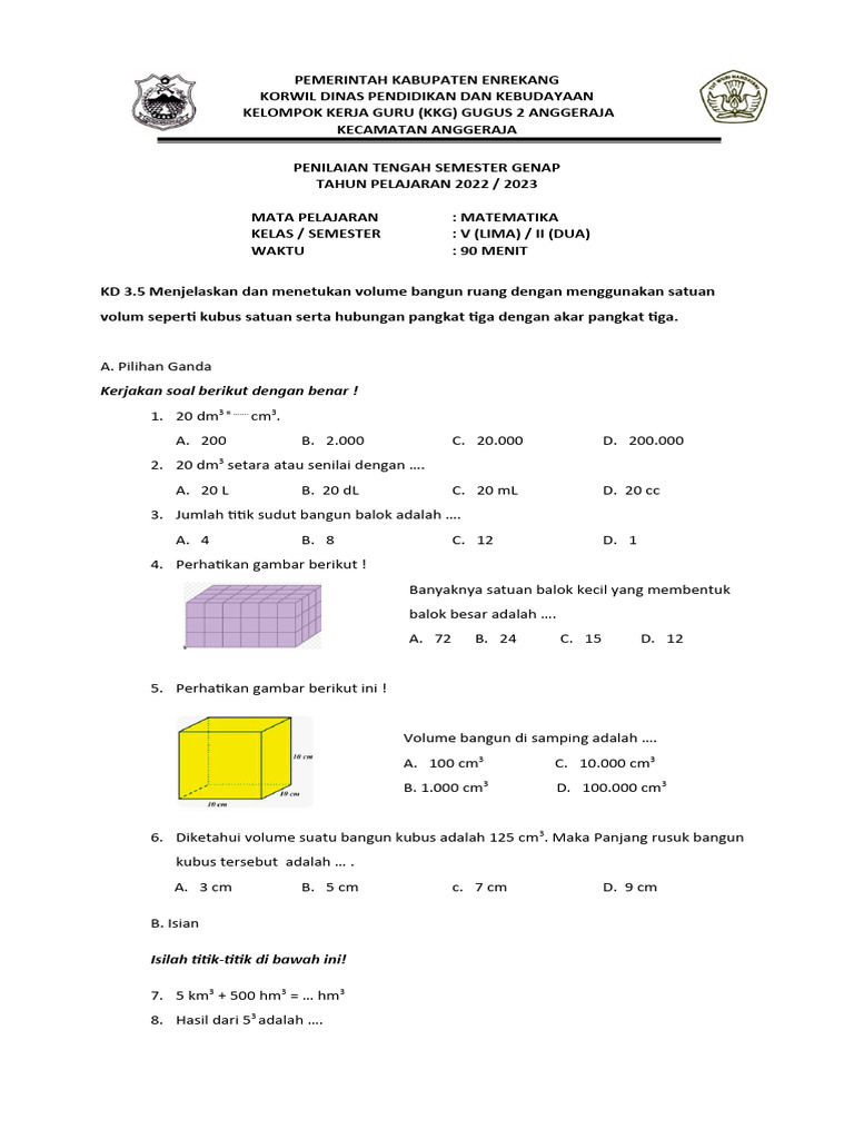 Soal MM PTS Semester 2 2022-2023 | PDF