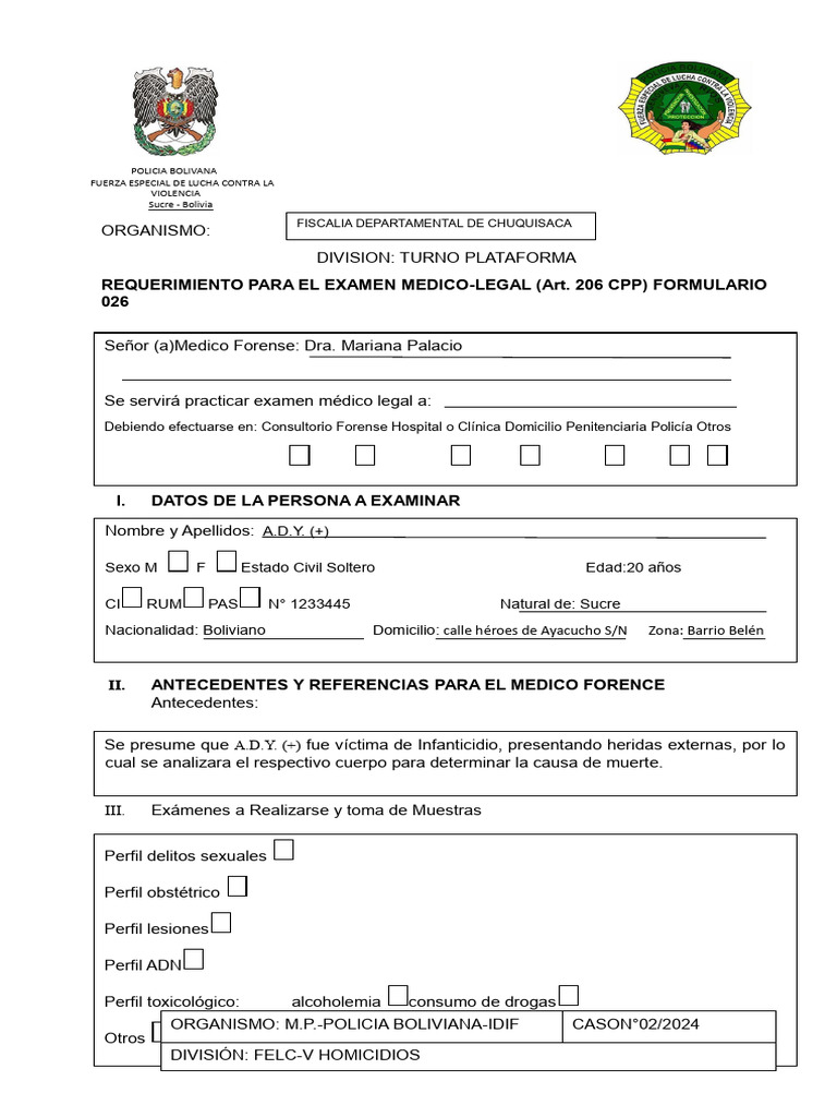 Cuadernos Modelo para Sentencia Previa Bolivia (Modelo) | PDF | Fiscal ...