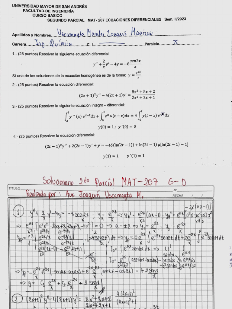 Sol 2do P MAT 207 2-2023 | PDF