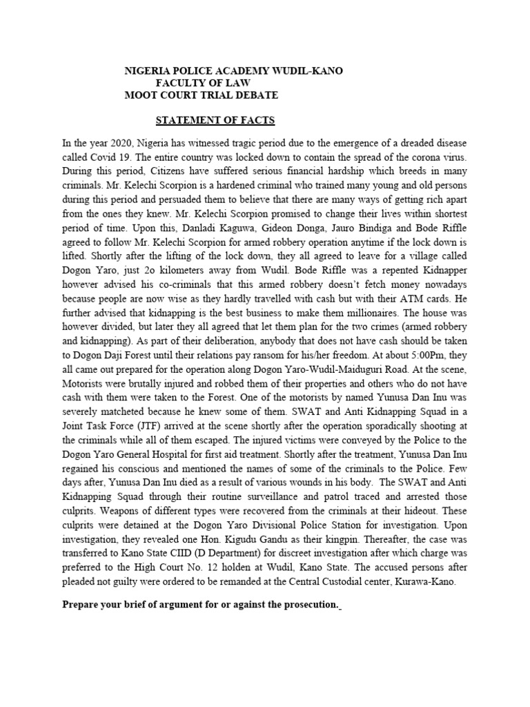 Moot Court Trial Debate 2020 | PDF | Police | Criminal Law