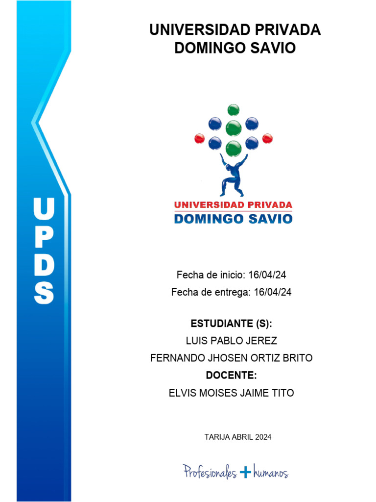 Carátula UPDS Abril 2024 | PDF