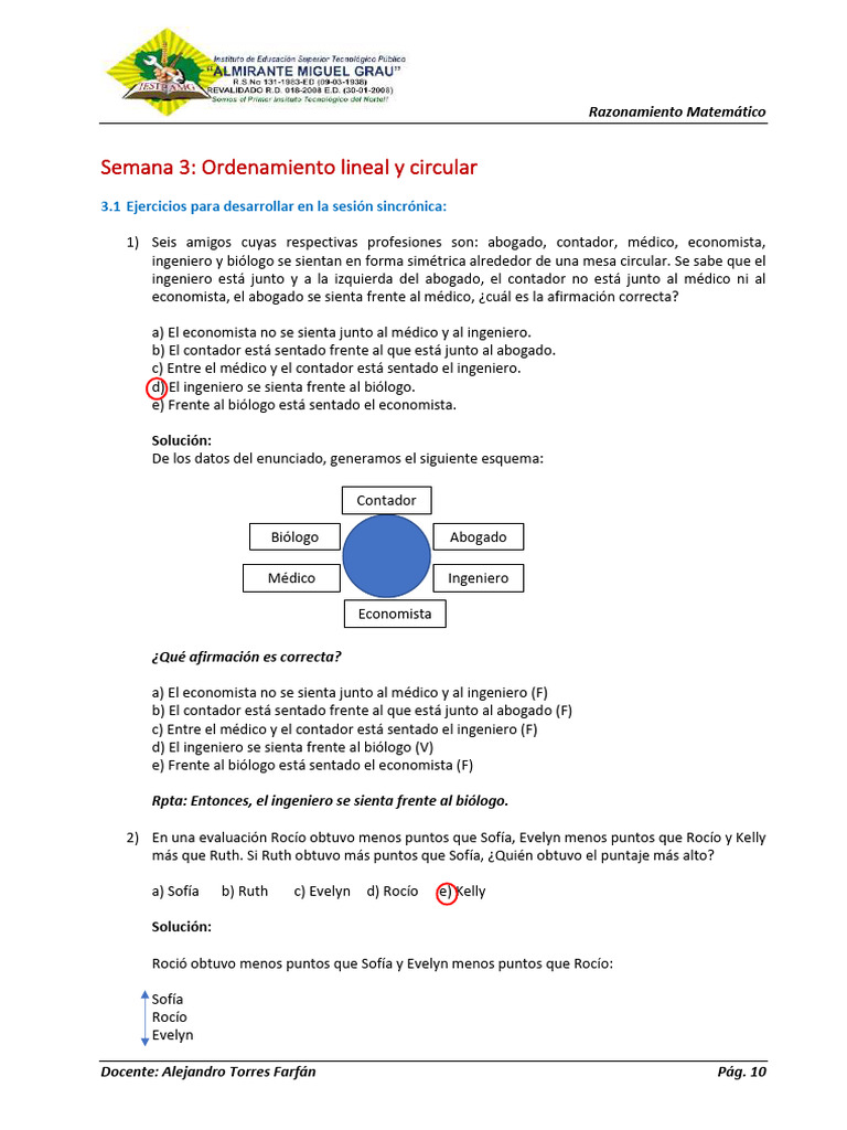 Sem 3 Sesion Sincrona Solucion Aula 1 - Ordenamiento Lineal y Circular ...
