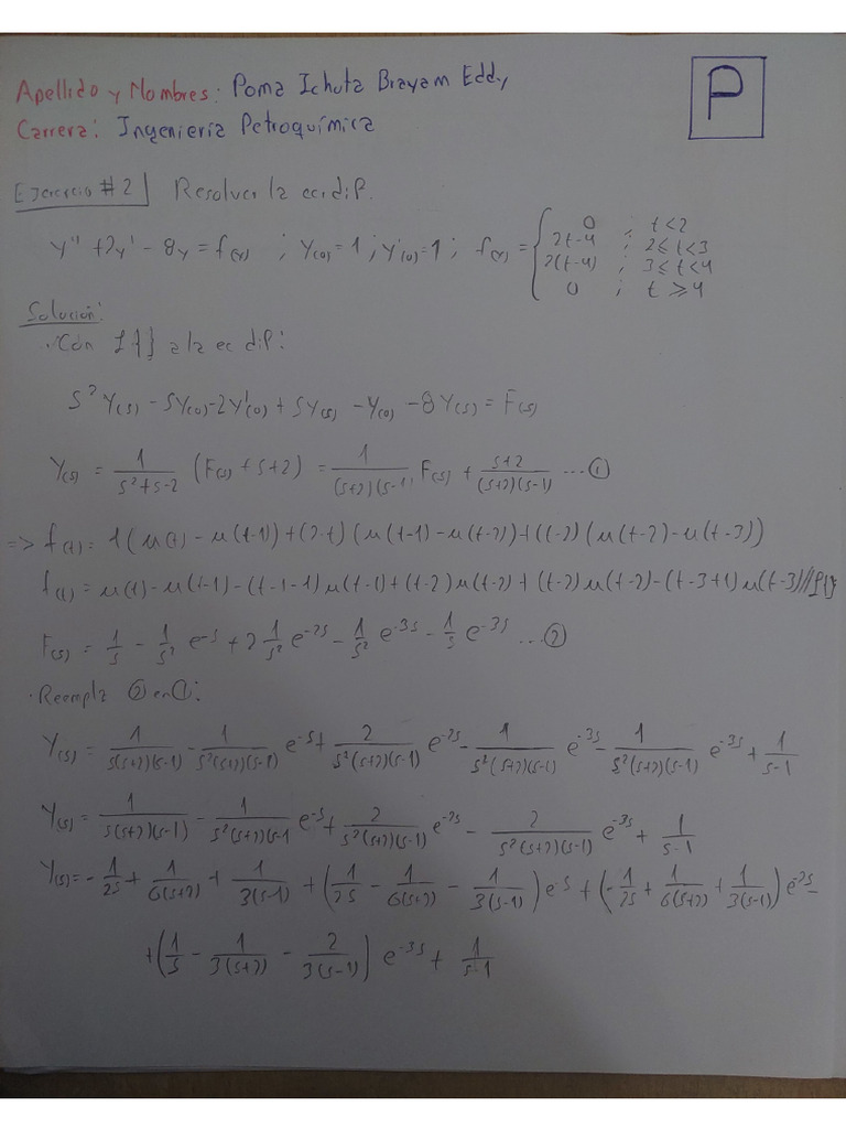 Examen Simulacro 2do Parcial MAT-207 (POMA ICHUTA BRAYAM EDDY) | PDF