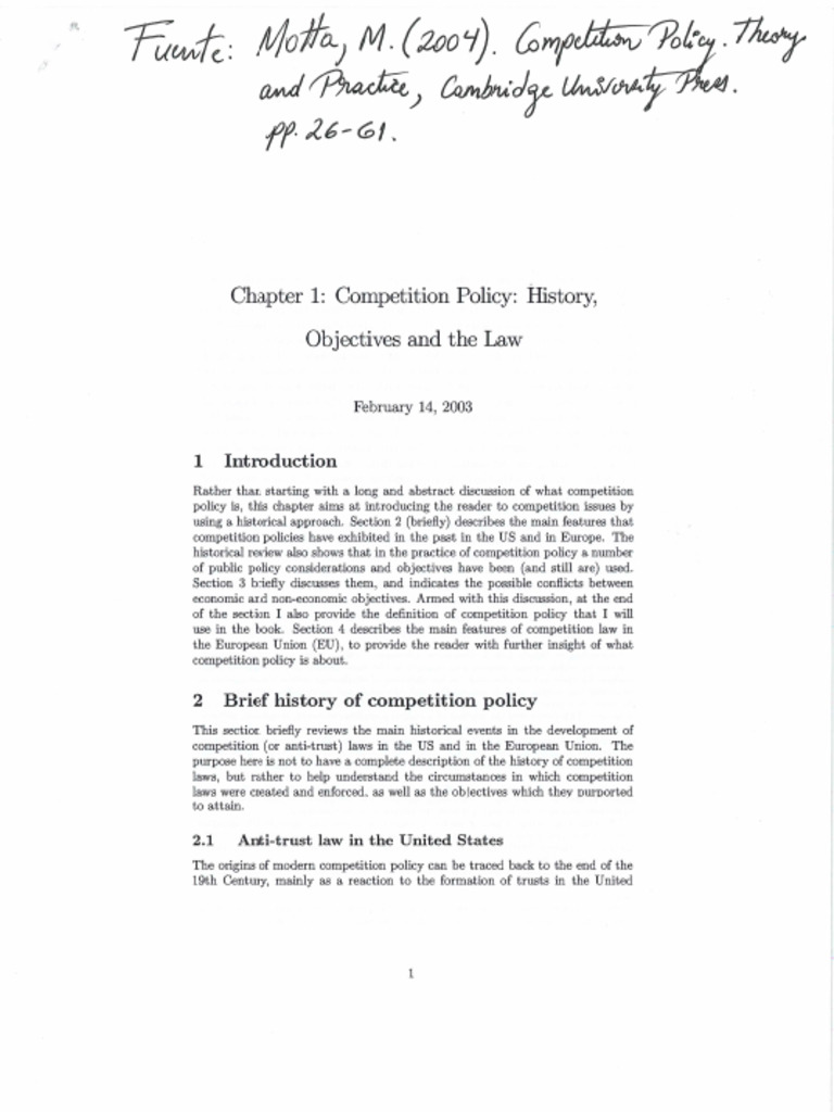 Politicas de Competencia - Motta | PDF