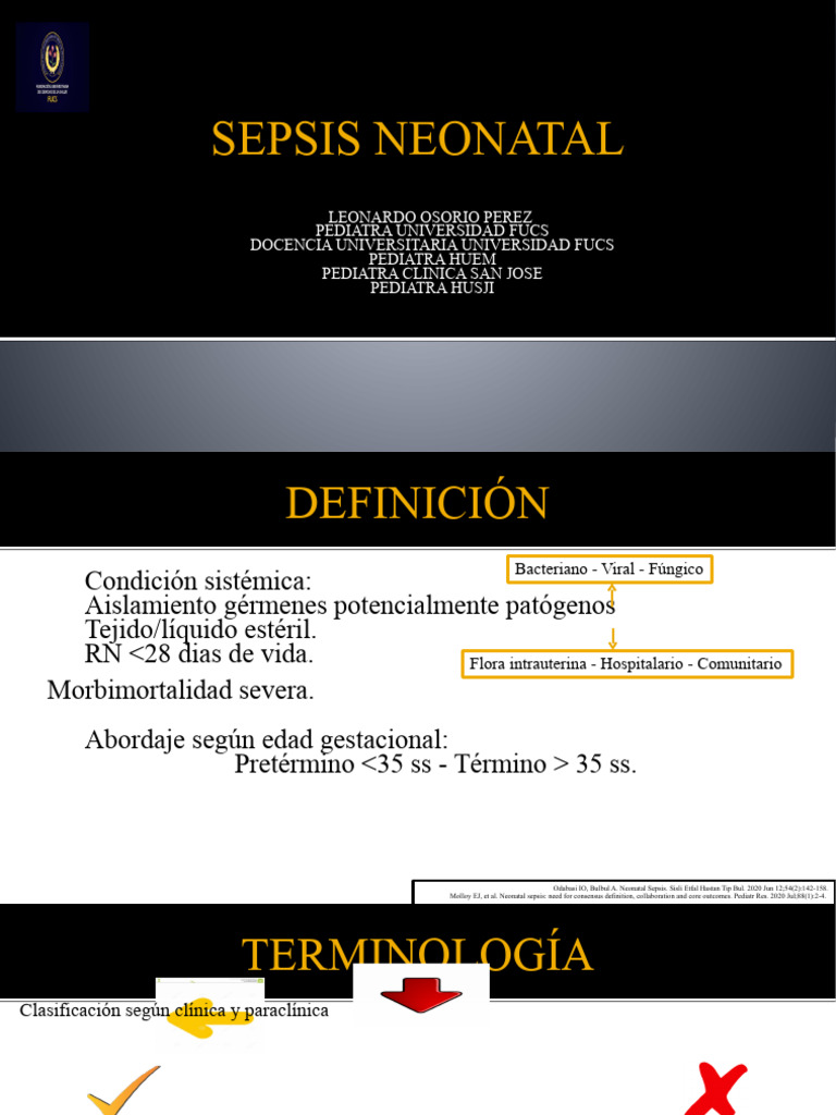Guía sobre Sepsis Neonatal: Definición y Manejo | PDF | Septicemia ...