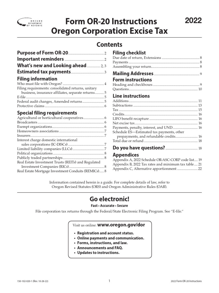 2023 Form OR-20 Tax Instructions | PDF | Taxes | Limited Liability Company