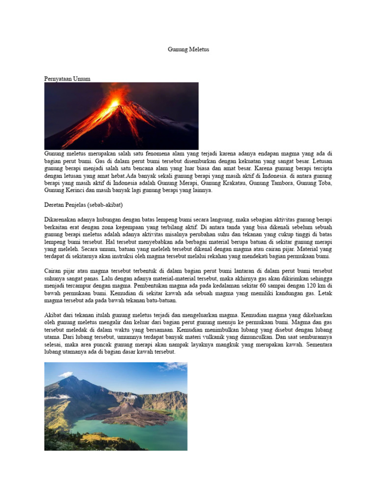 Gunung Meletus | PDF | Sains & Matematika