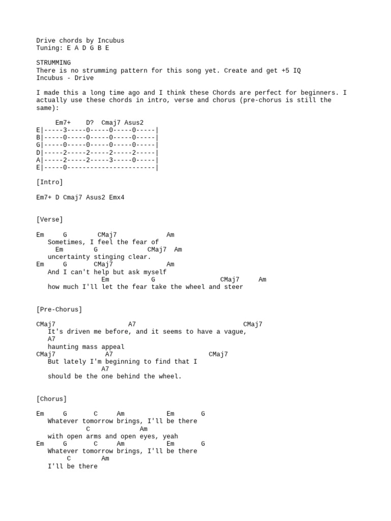 Incubus Drive | PDF | Song Structure | Popular Music