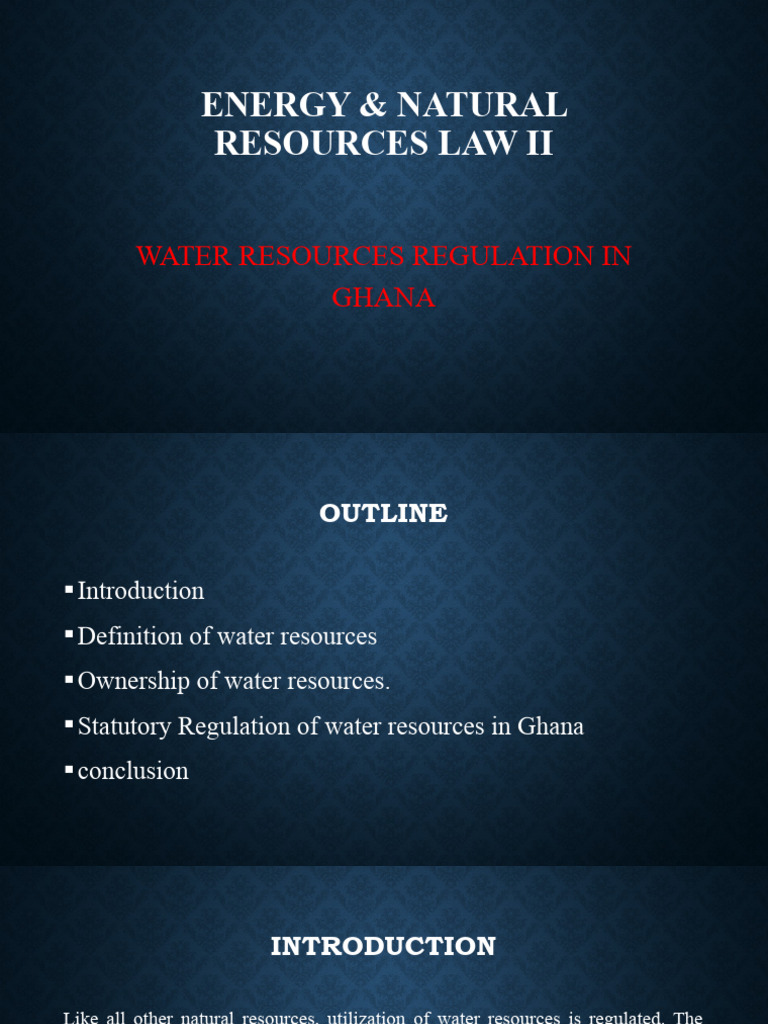 Water Resources Regulation in Ghana | PDF | Water | Water Resources