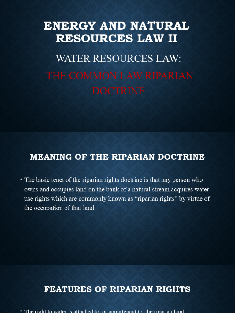 Riparian Rights Slides | PDF | Riparian Zone | Stream