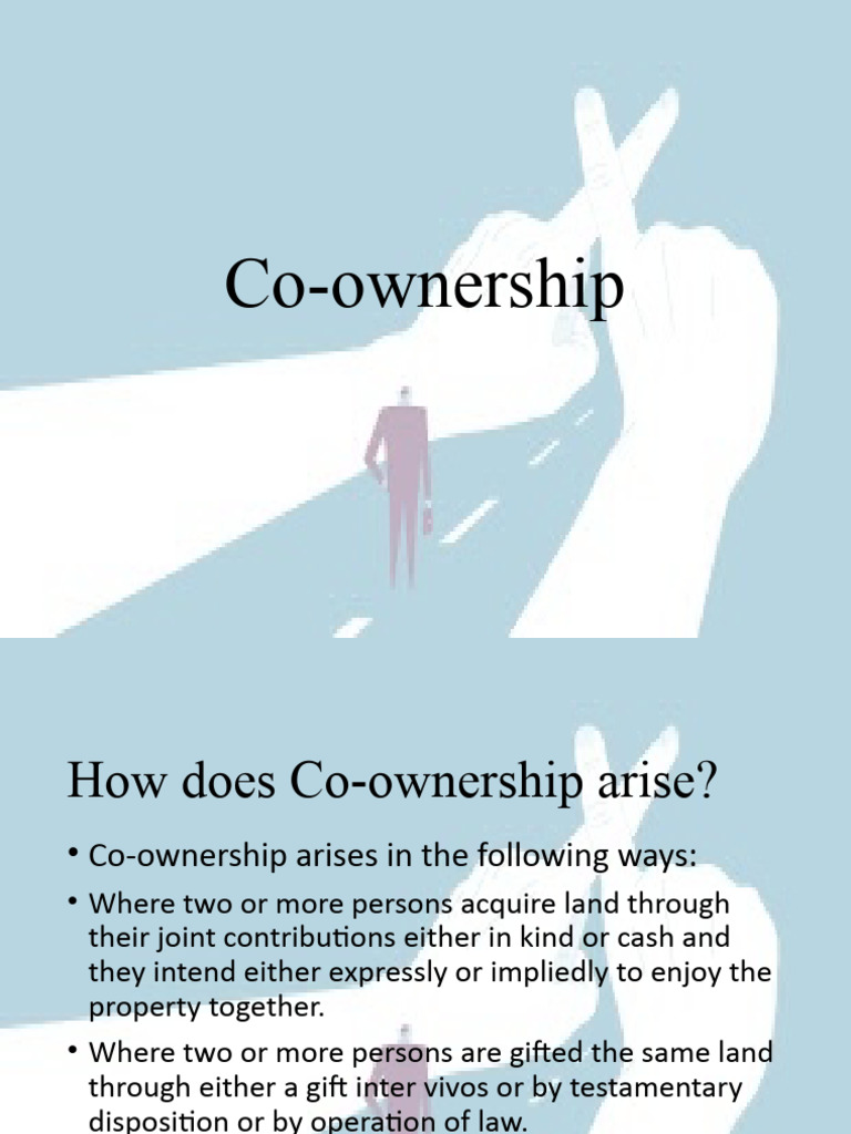 Co-ownership -Sem II | PDF | Concurrent Estate | Leasehold Estate