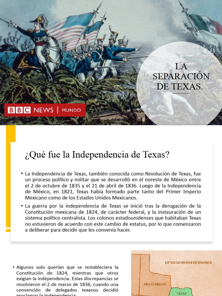Independencia de Texas: Causas y Consecuencias | PDF | Revolución de ...