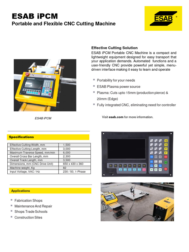 Fact Sheet - ESAB iPCM | PDF | Electrical Engineering | Manufactured Goods