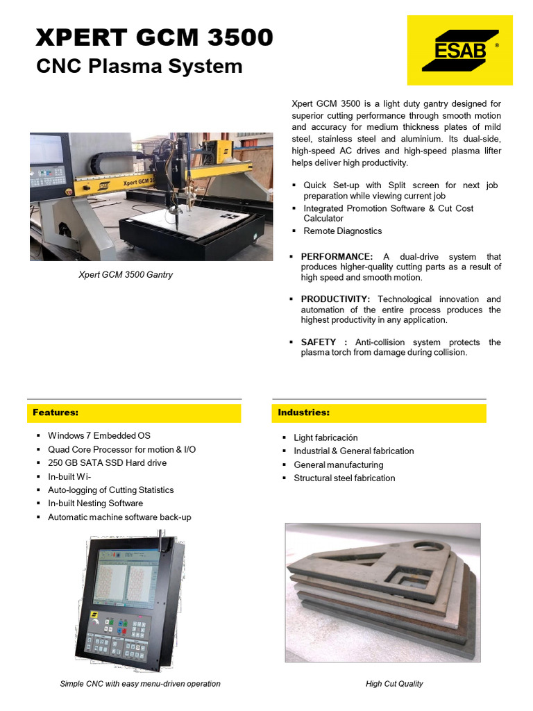 Xpert GCM 3500 CNC Plasma System | PDF | Numerical Control | Computing