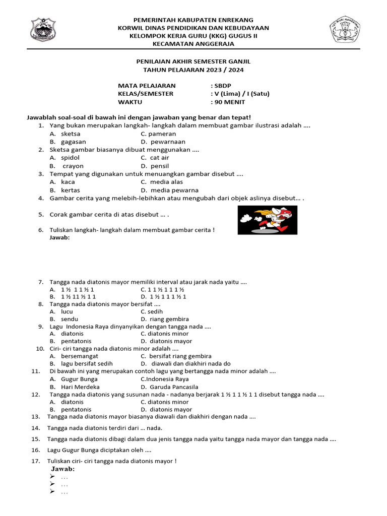 Soal SBDP Kelas 5 PAS 2023-2024 | PDF