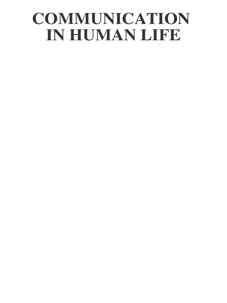Communication in Human Life | PDF | Verb | Adjective