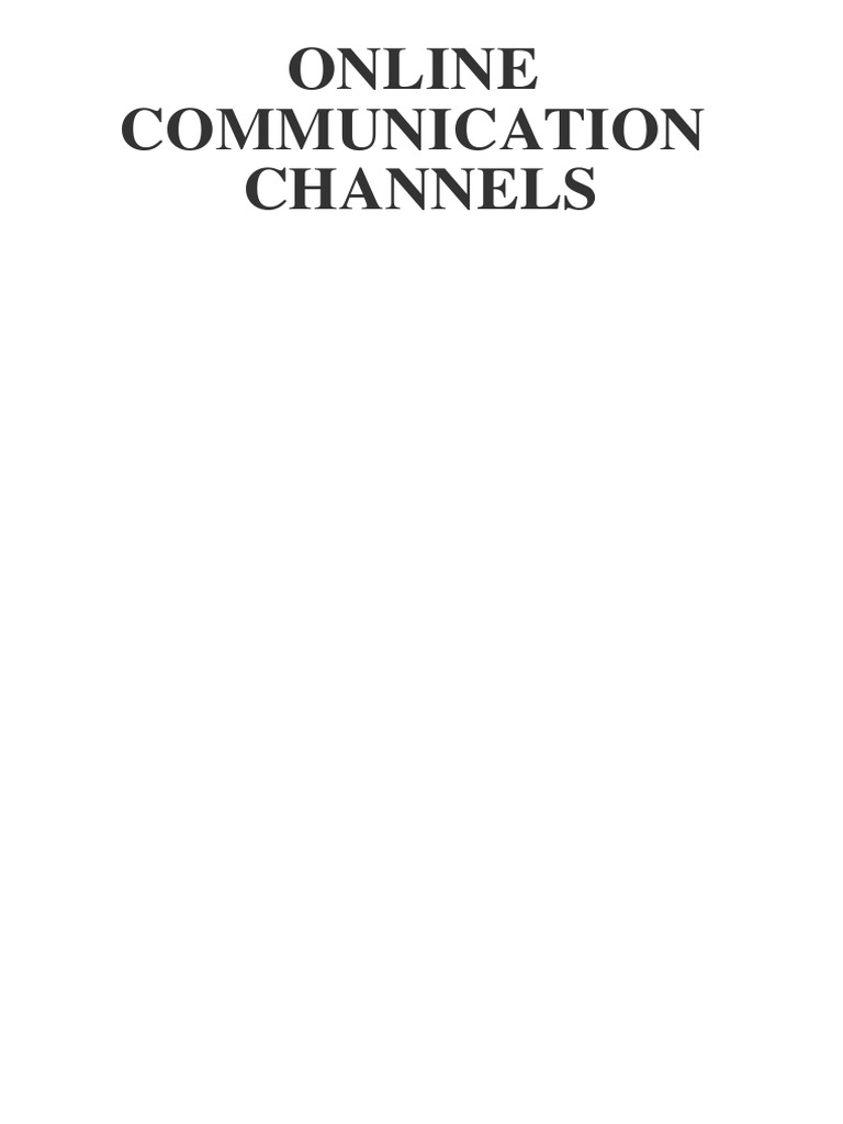 Online Communication Channels Guide | PDF | Social Media | Popular ...