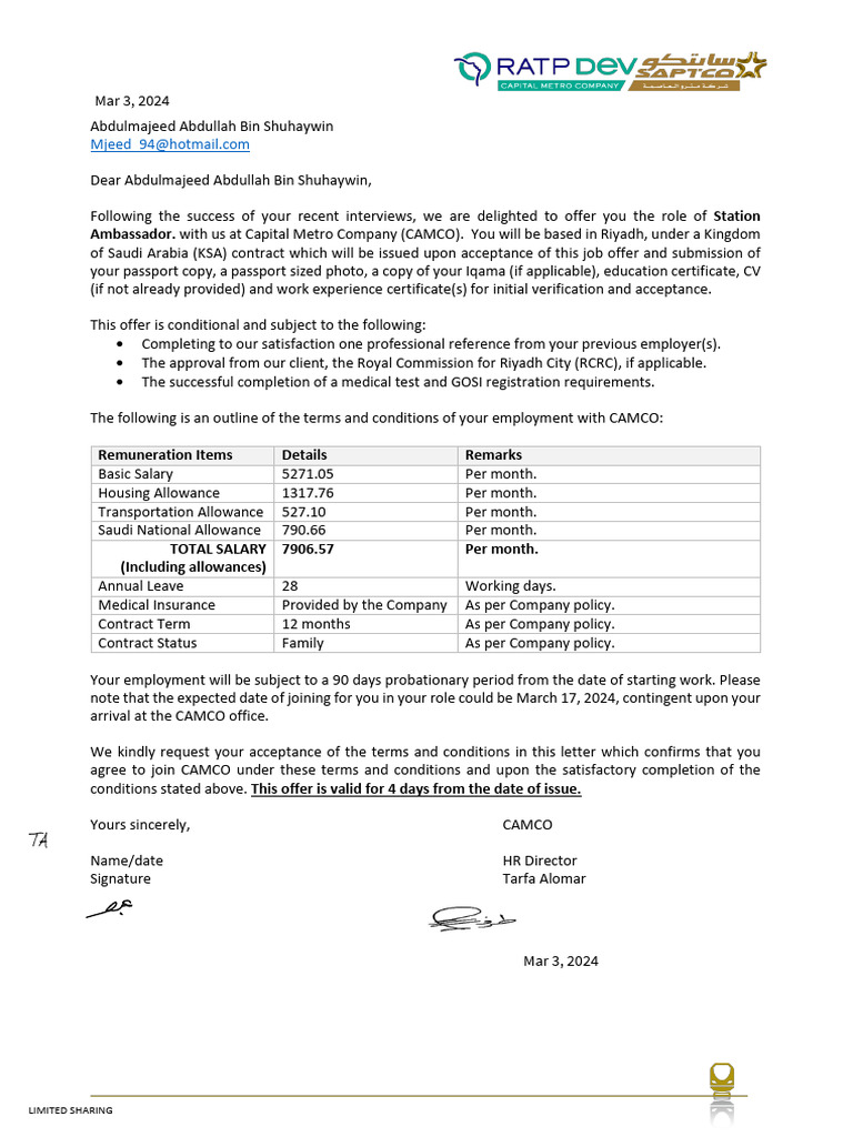 Offer Letter - Station Ambassador - 17 March 2024 (Part 1) - Signed-27 ...