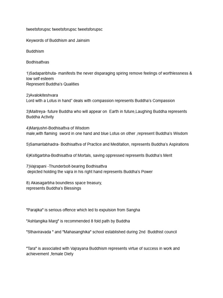 Buddhism and Jainism Key Terms | PDF | Bodhisattva | Indian Philosophy