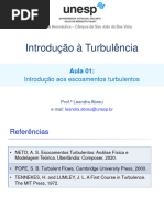 Aula 10 - MecFlu - Escoamento Laminar e Turbulento | PDF | Coeficiente de Reynolds | Mecânica ...