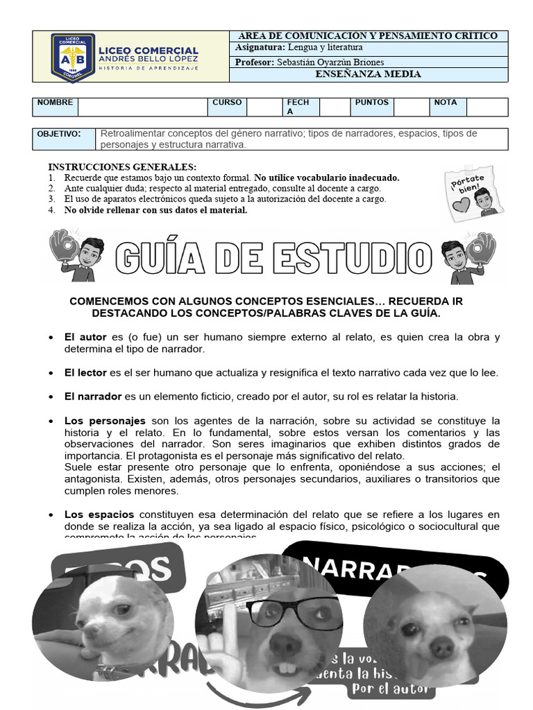 Guía de Narrativa para Estudiantes | PDF | Narración