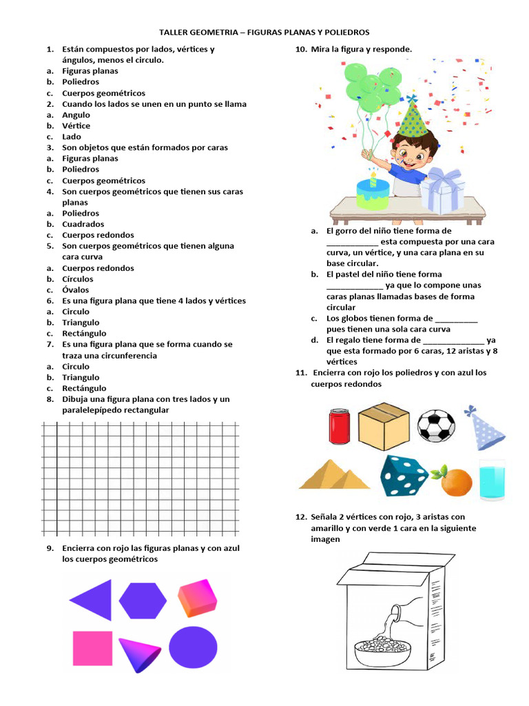 geometria - figuras planas y poliedros | PDF | Rectángulo | Triángulo