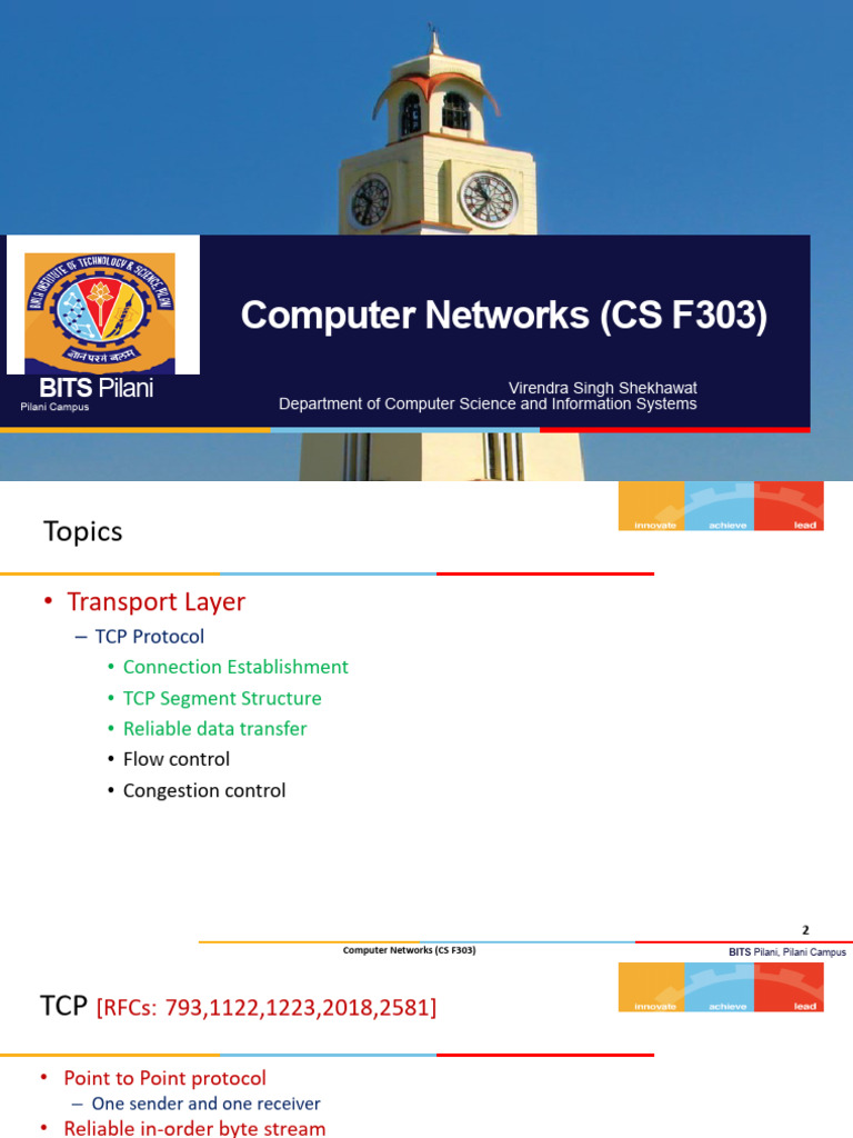 Lec 17 23 Tcp Protocol Flow Control Congestion Control Pdf