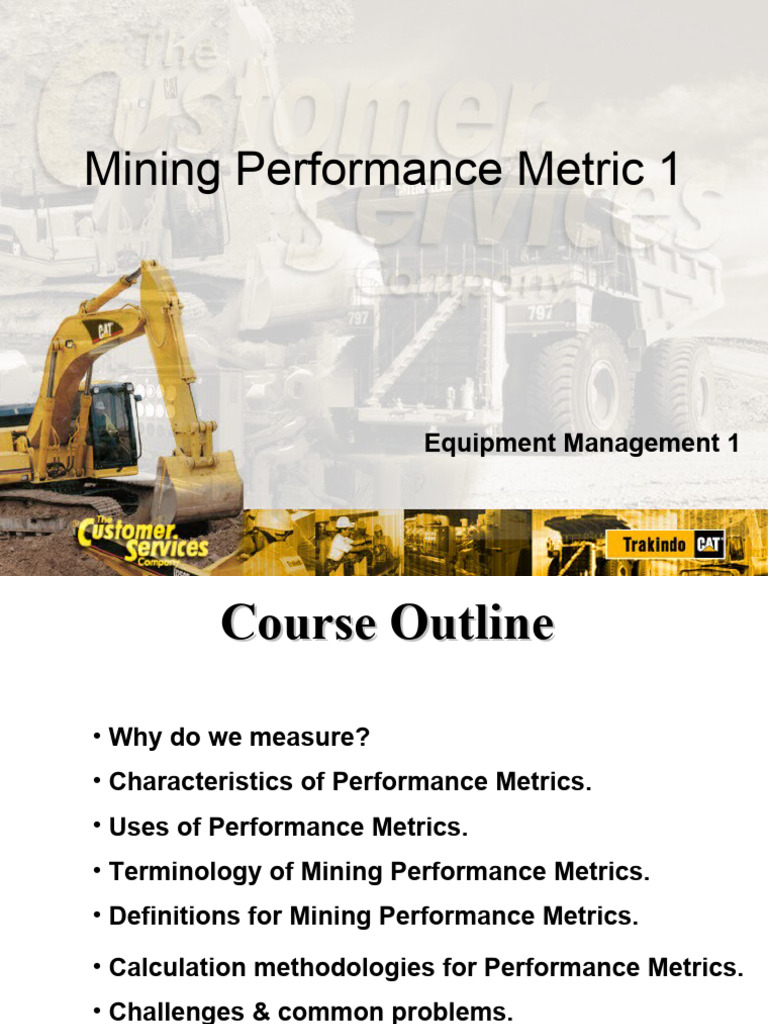 Mining Equipment Performance Metrics Guide | PDF | Performance ...