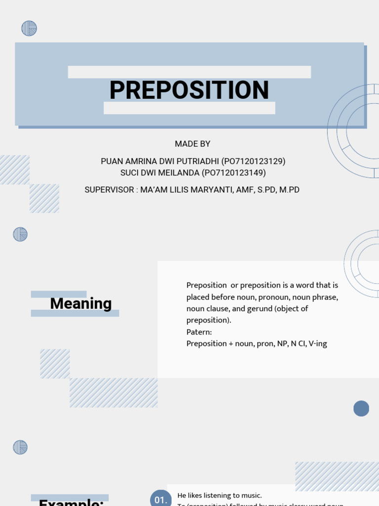 Preposition | PDF | Preposition And Postposition | Noun