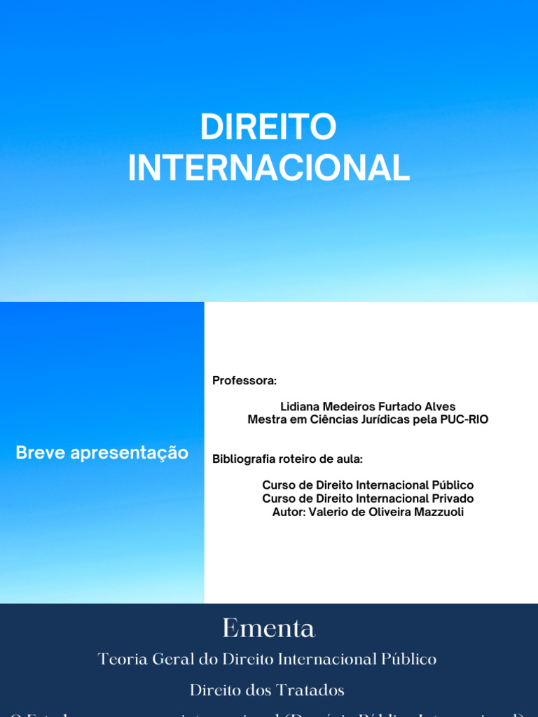1 Etapa Dir Internacional | PDF | Tratado | Direito Internacional