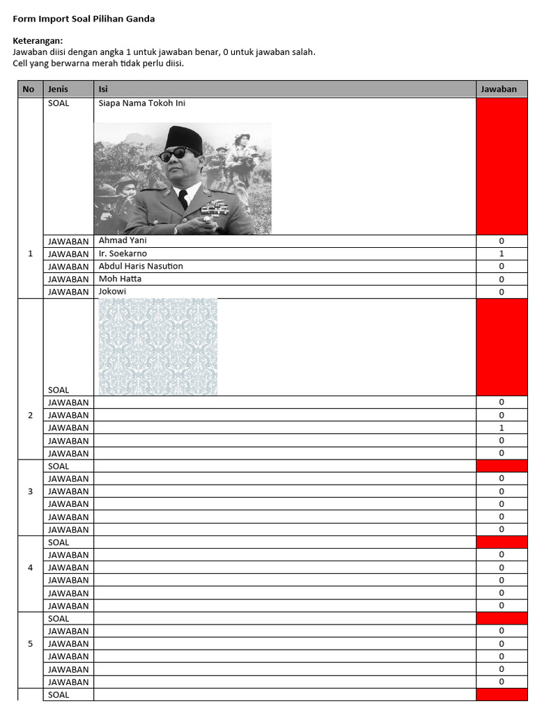 Format Soal Pilihan Ganda PDF | PDF