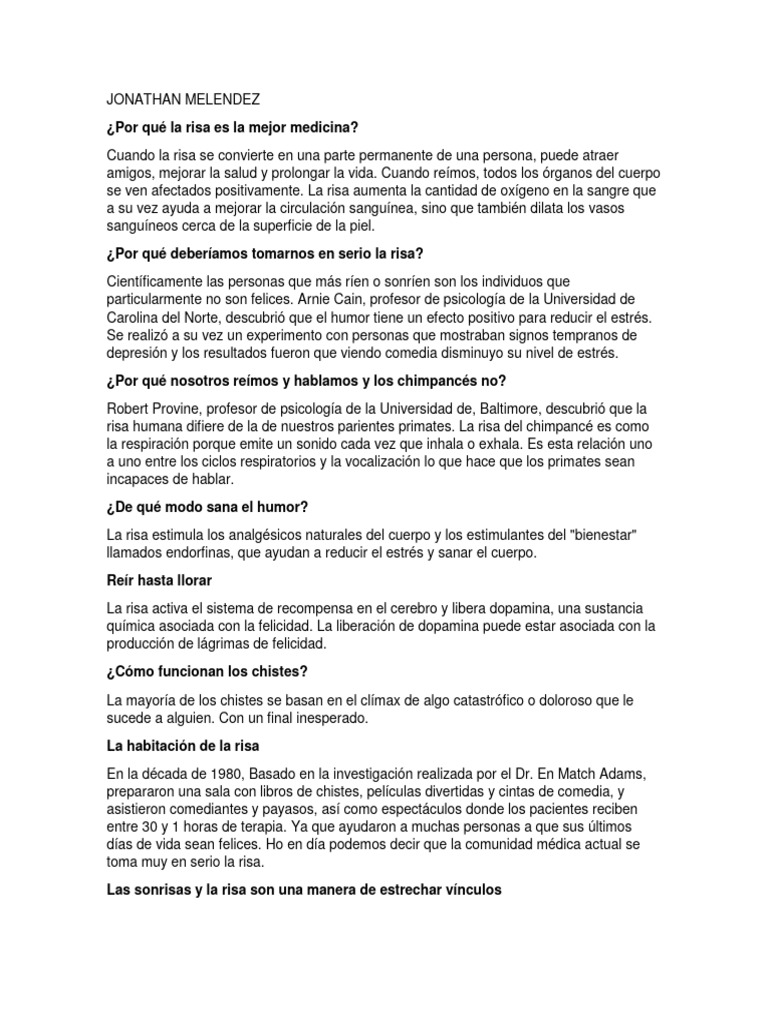 La Magia de Las Sonrisas y La Risa-Jonathan Melendez | PDF | La risa ...
