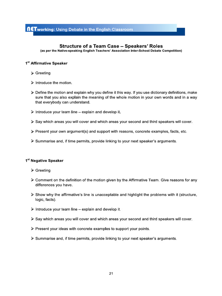 Debate-structure and Sample | PDF