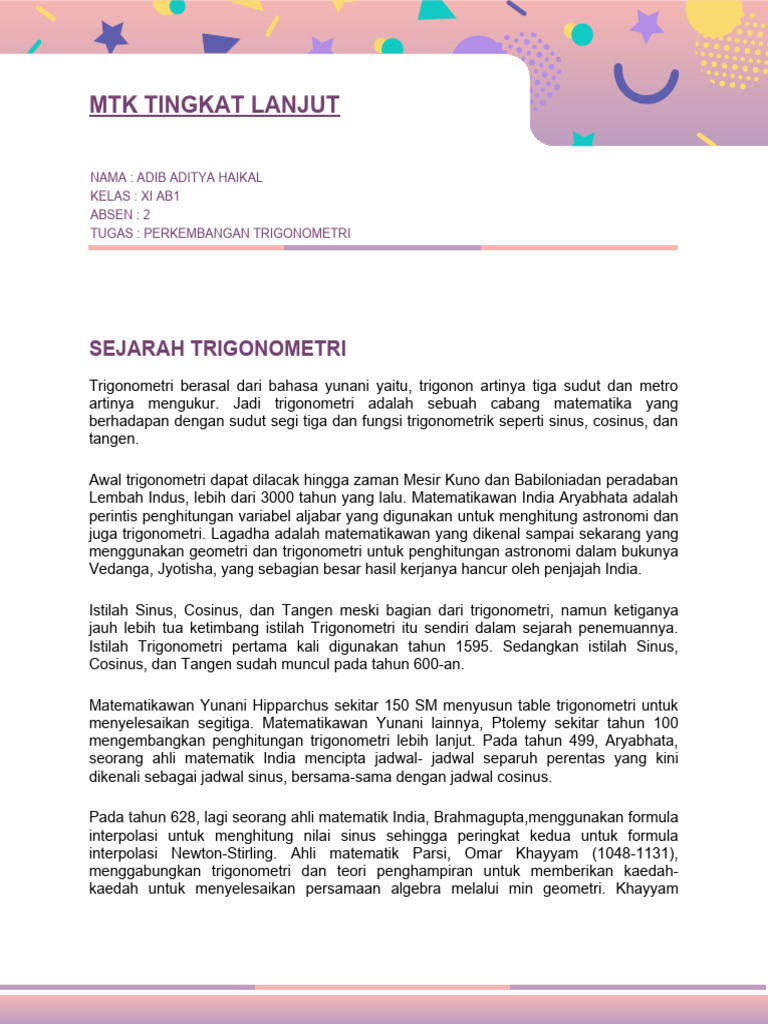 Portofolio MTK | PDF | Sejarah | Klasik