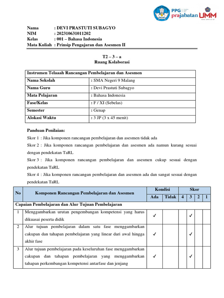 T2 - Ruang Kolaborasi - Devi Prastuti Subagyo - Prinsip Ii | PDF