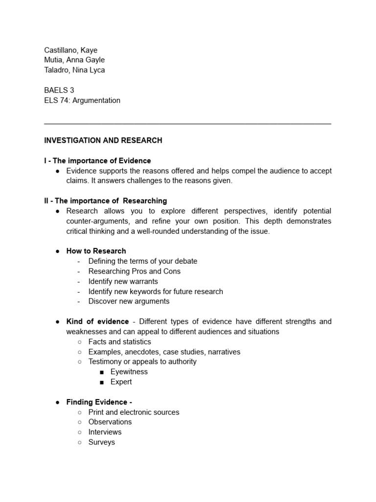 Effective Evidence in Argumentation | PDF | Evidence | Argument