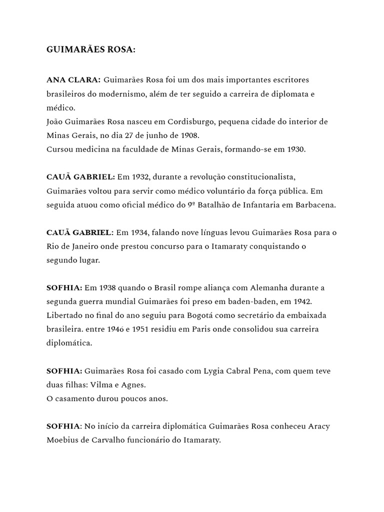 Roteiro Do Trabalho | PDF