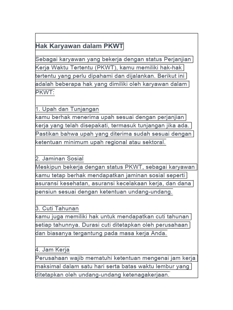Hak Dan Kewajiban PKWT | PDF | Bisnis | Hukum
