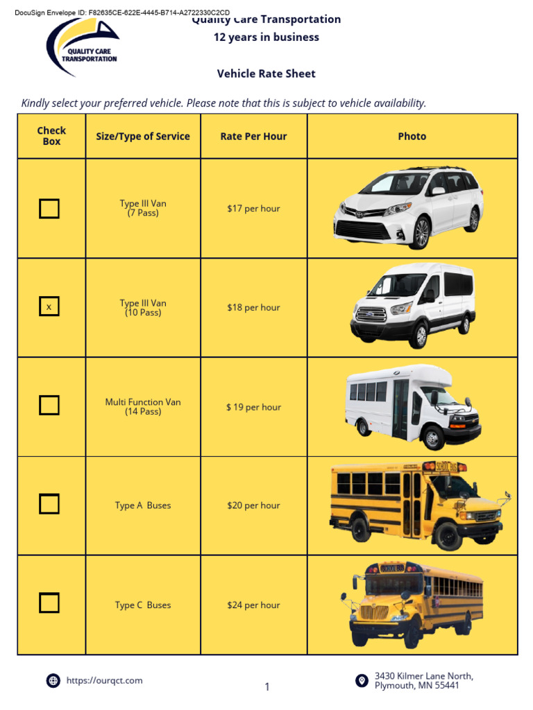 Vehicle Rate | PDF