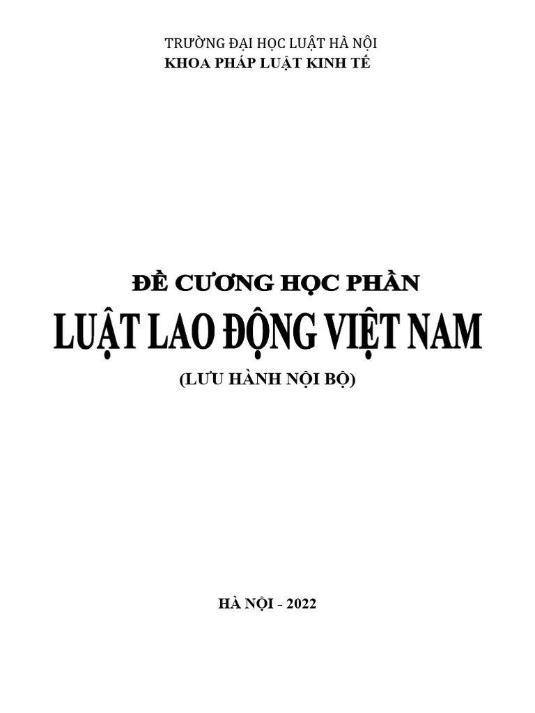 De Cuong Luat Lao Dong Hlu | PDF